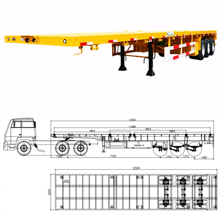 Remolque de plataforma plana de 3 ejes a la venta en Filipinas, Manila
