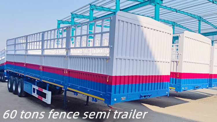 Semirremolque de vallas de 3 ejes | Remolque de carga de vallas para la venta en Mozambique Pemba