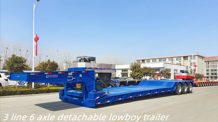 Remolque Lowboy desmontable de 3 líneas y 6 ejes en venta
