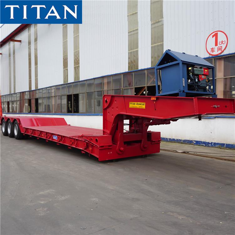 Remolque Lowboy de minería Tri Axle de 100 toneladas en venta