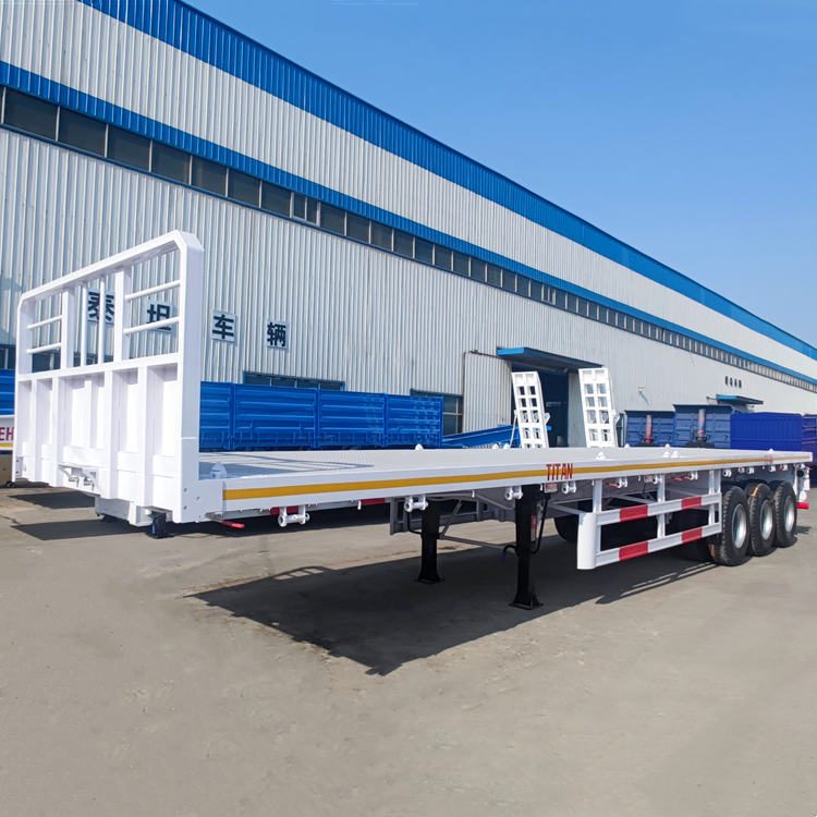 Semirremolque de plataforma plana de 3 ejes y 40 pies | Precio del semirremolque de plataforma ...