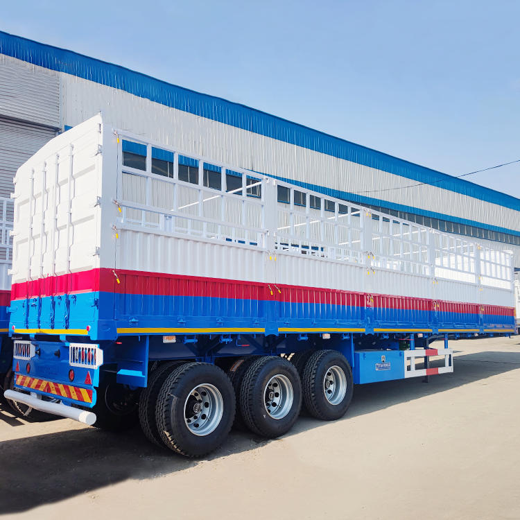 Semirremolque de 3 ejes con valla de 60 toneladas | Remolque de carga con valla a la venta en ...